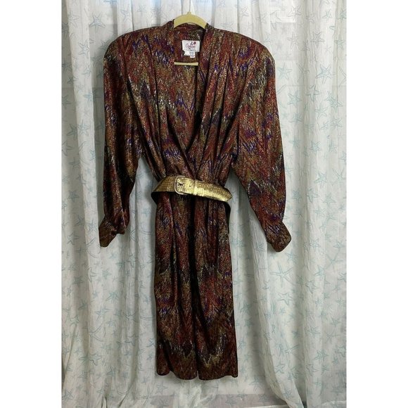 Caron | Dresses | Vintage Caron Chicago Dress Shirtdress Geometric Ikat ...